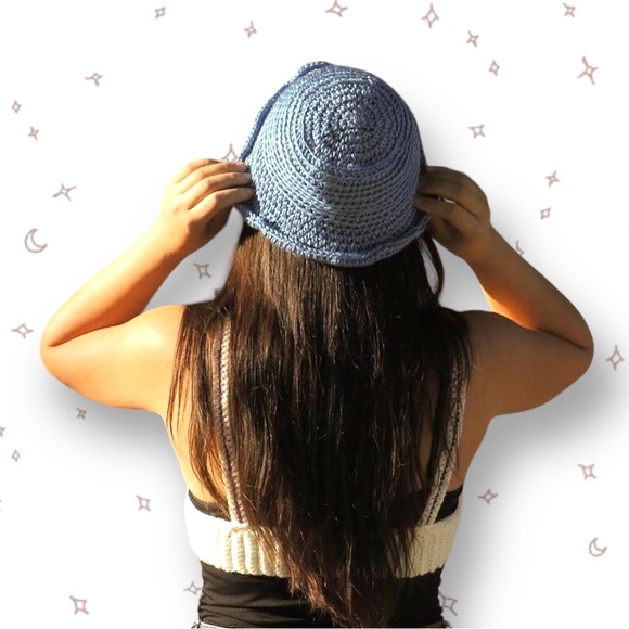 Made by Mal | Accessories | Blue Crochet Bucket Hat | Poshmark